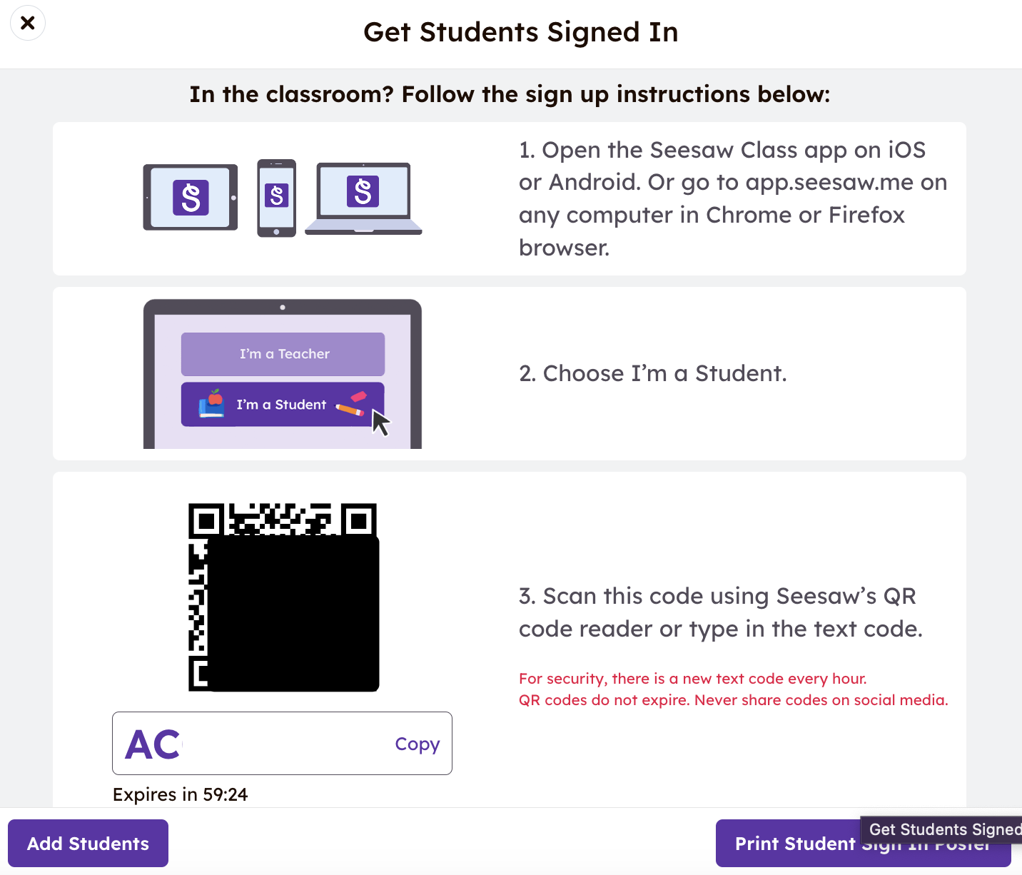 How to generate your class QR code – Seesaw Help Center