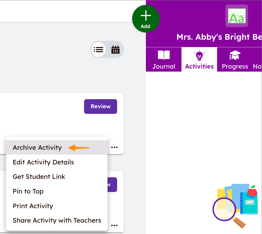 How do teachers archive an Activity – Seesaw Help Center