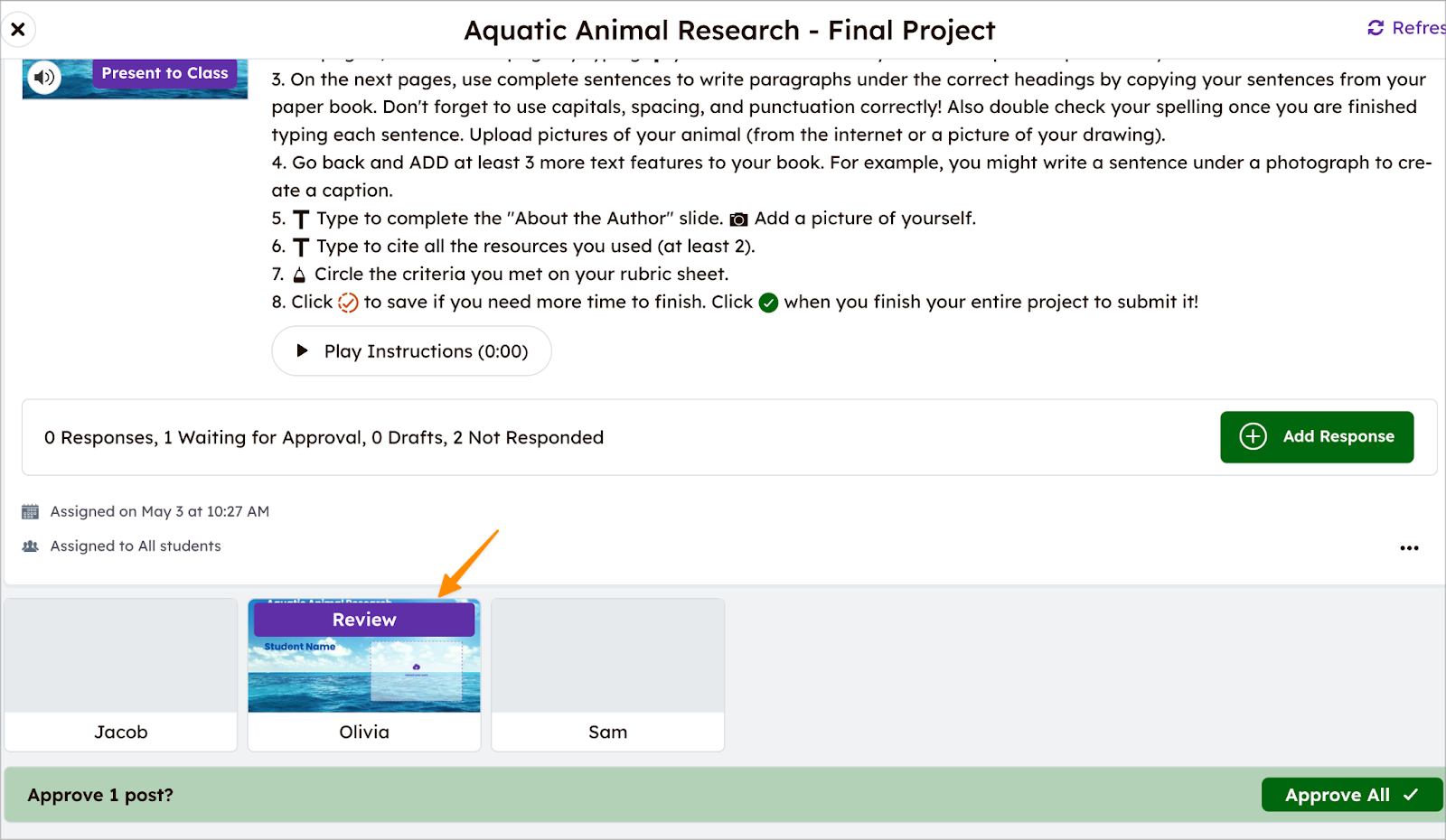 How to approve posts individually and in bulk – Seesaw Help Center