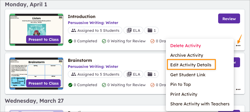 How to create, edit, and assign Activities in Seesaw – Seesaw Help Center