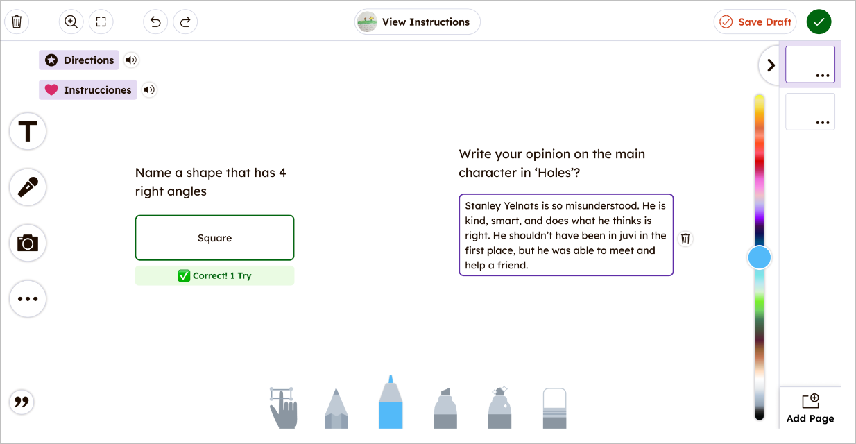 Using Free Response assessment – Seesaw Help Center