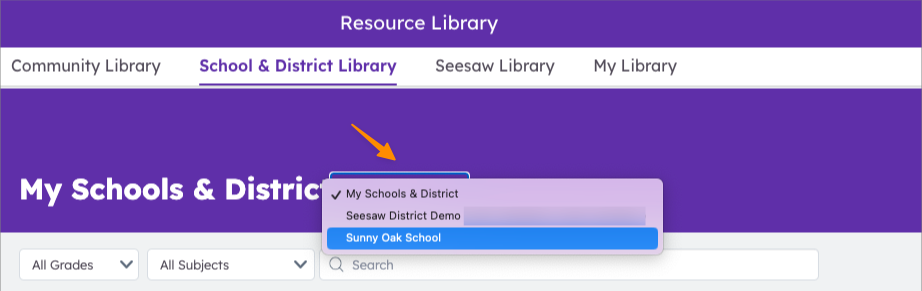 How to use School and District Libraries – Seesaw Help Center