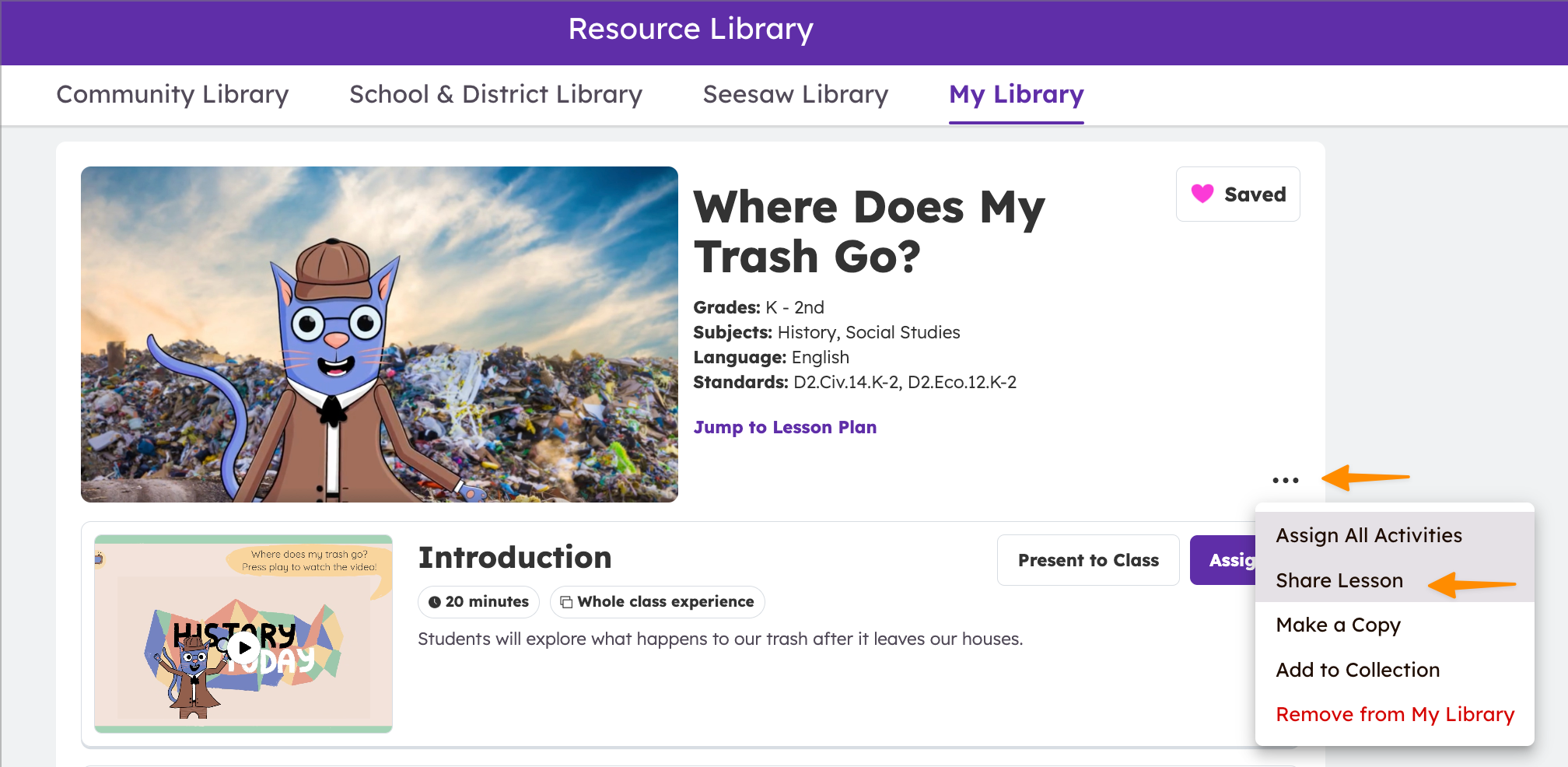 How to use School and District Libraries – Seesaw Help Center