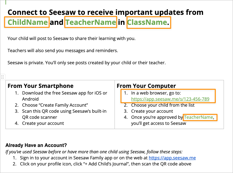 Translations of Seesaw resources – Seesaw Help Center