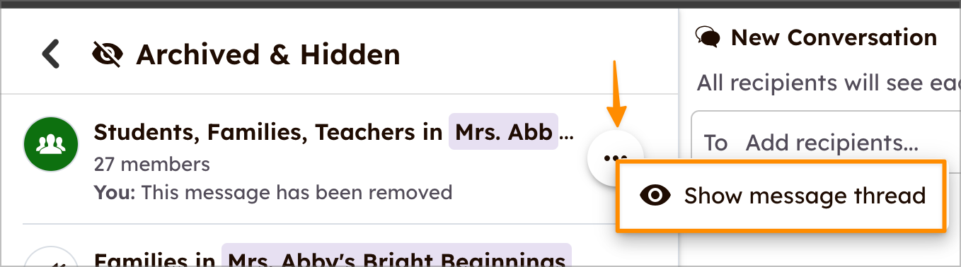 Hiding and Archiving Message Threads – Seesaw Help Center
