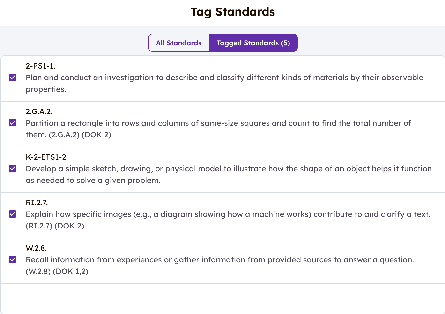 How to tag Standards to Activities and Posts – Seesaw Help Center
