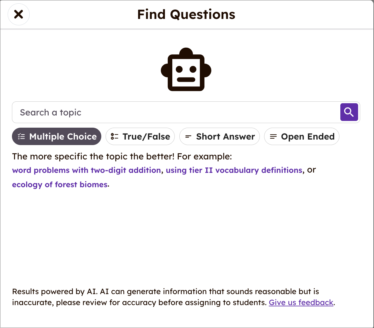 Using the Question Assistant for creating Formative Assessment ...